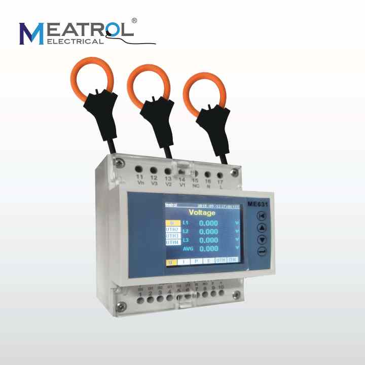 DIN RAIL RS485 Multi-function 3 Phase Power Meter Recorder Data Logger ...