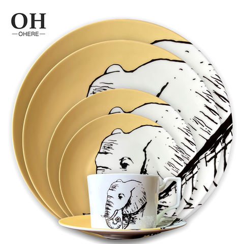 Ohere Latest customized green fine Bone China dinner Set wedding lovely ...