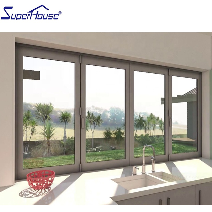 NFRC Impact Aluminium Bi Folding Window Aluminum Frame Tempered Glass ...