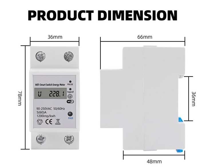 WIFI Smart Switch Energy Meter Kwh Metering Circuit Breaker Timer with ...