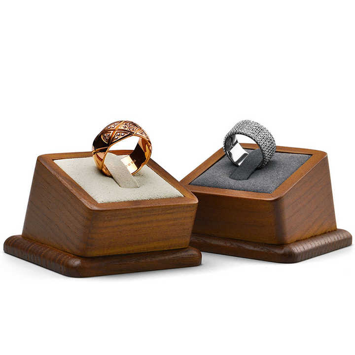 Ring Stands Ring Display Holder Grey Beige Velvet Jewelry Display ...