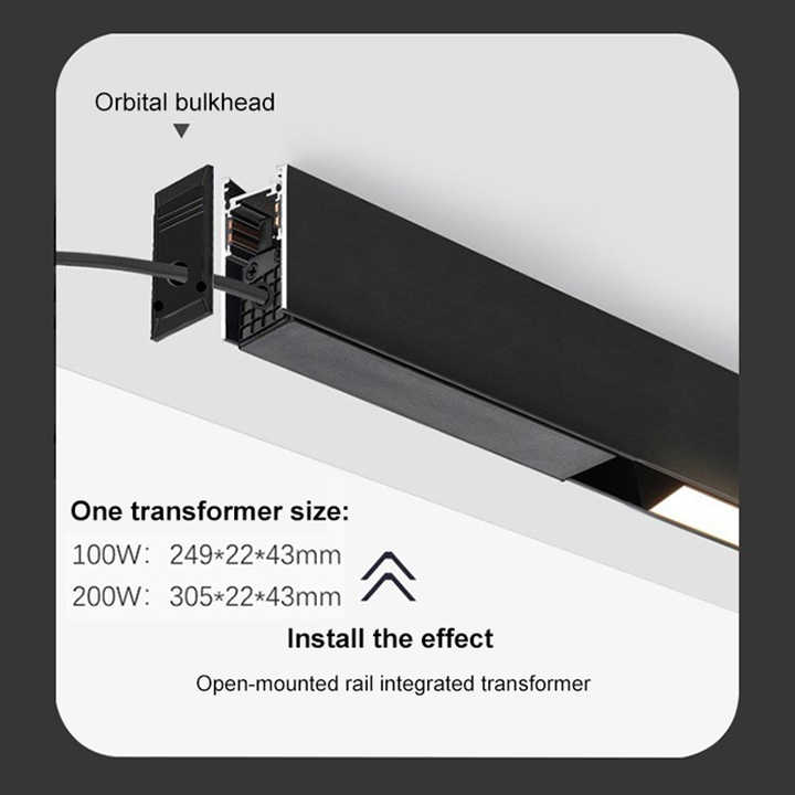 EZELED Modern Aluminum Surface Mounted Linear Ceiling Recessed Complete ...