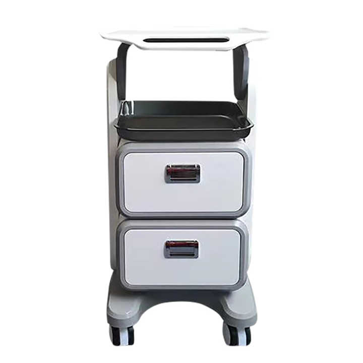 Double Drawers ABS Dental Medical Tool Carts Mobile Hospital Instrument ...
