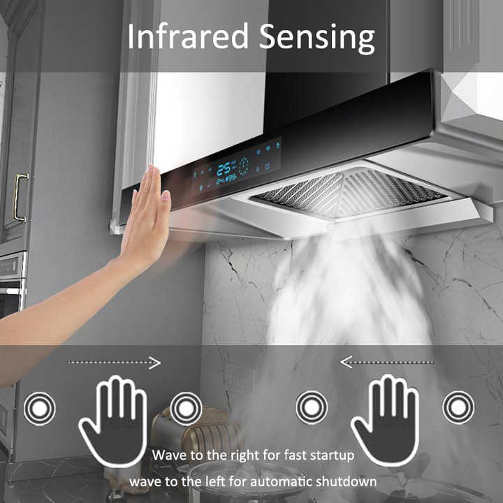 Smart Range Hood - MAXKY Kitchen Chimney with Voice/gesture/touch Control