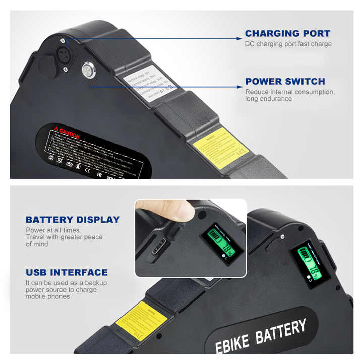 Waterproof Triangular E-bike Lithium Ion Battery 48V/52V/72V 25AH 28AH ...