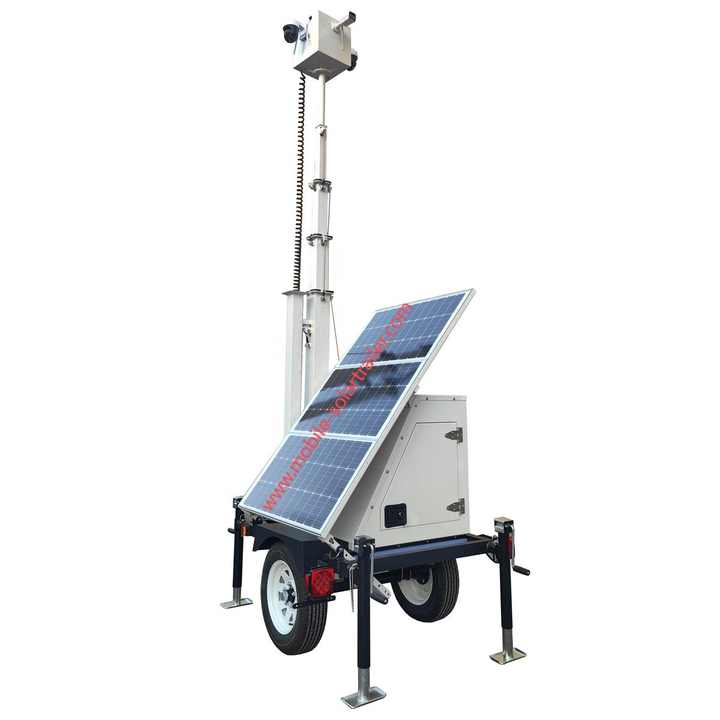 Outdoor Construction Site Security - Mobile Camera CCTV Trailer
