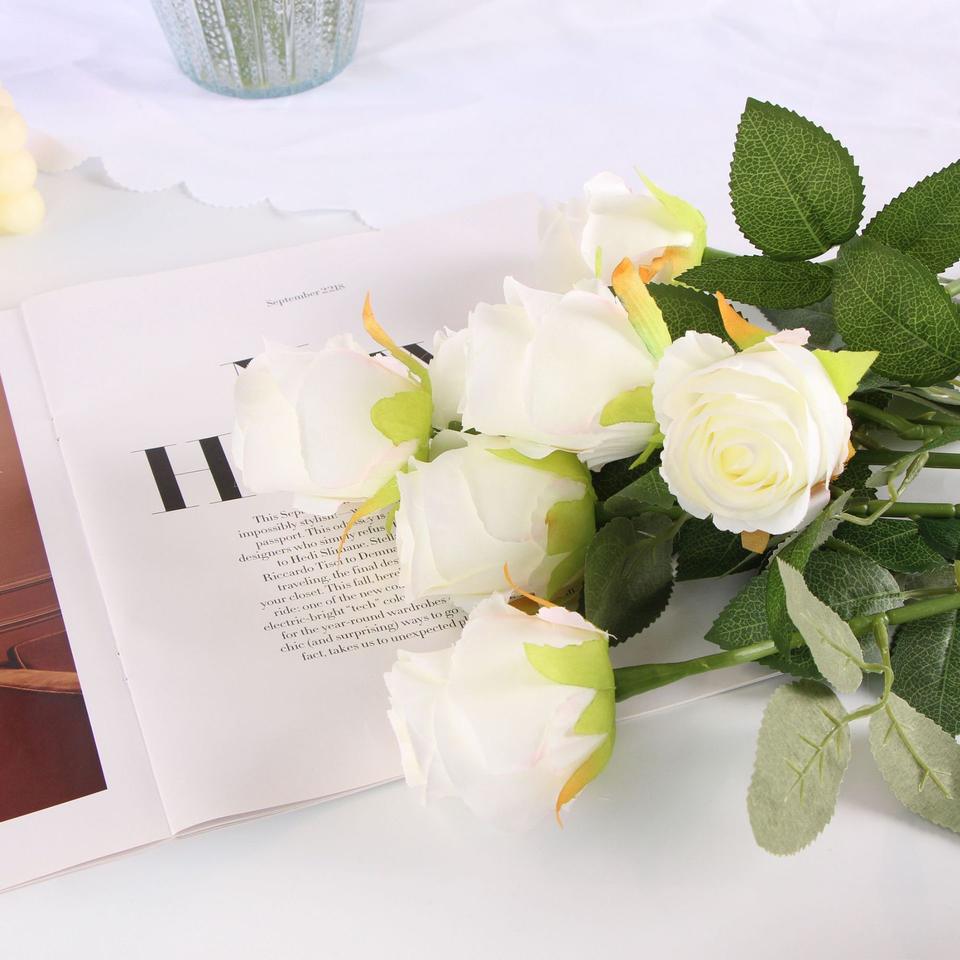 Wholesale Artificial Single Velvet Roses Flower Purple White Champagne ...