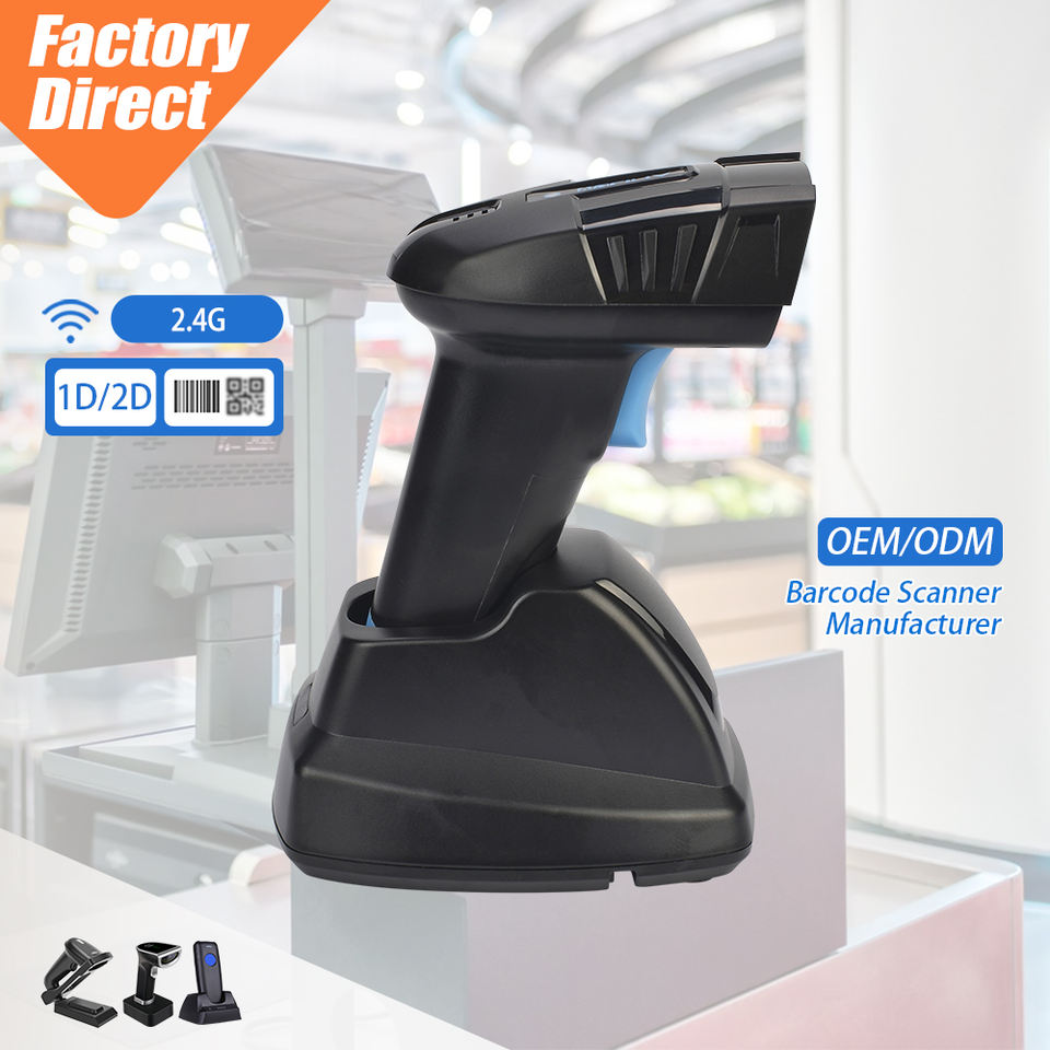 Two Year Warranty 2D Wireless Barcode Reader Support Screen Scanning ...