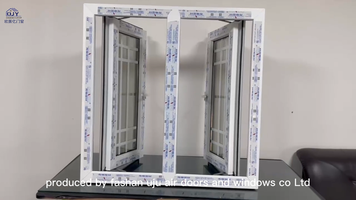 Conch Profile Style White UPVC Casement Hurricane Impact Windows with Grill