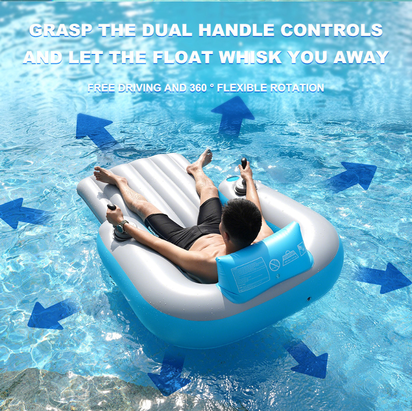 PVC Inflatable Rechargeable Pool Motor Float with Dual Motors and 2 ...