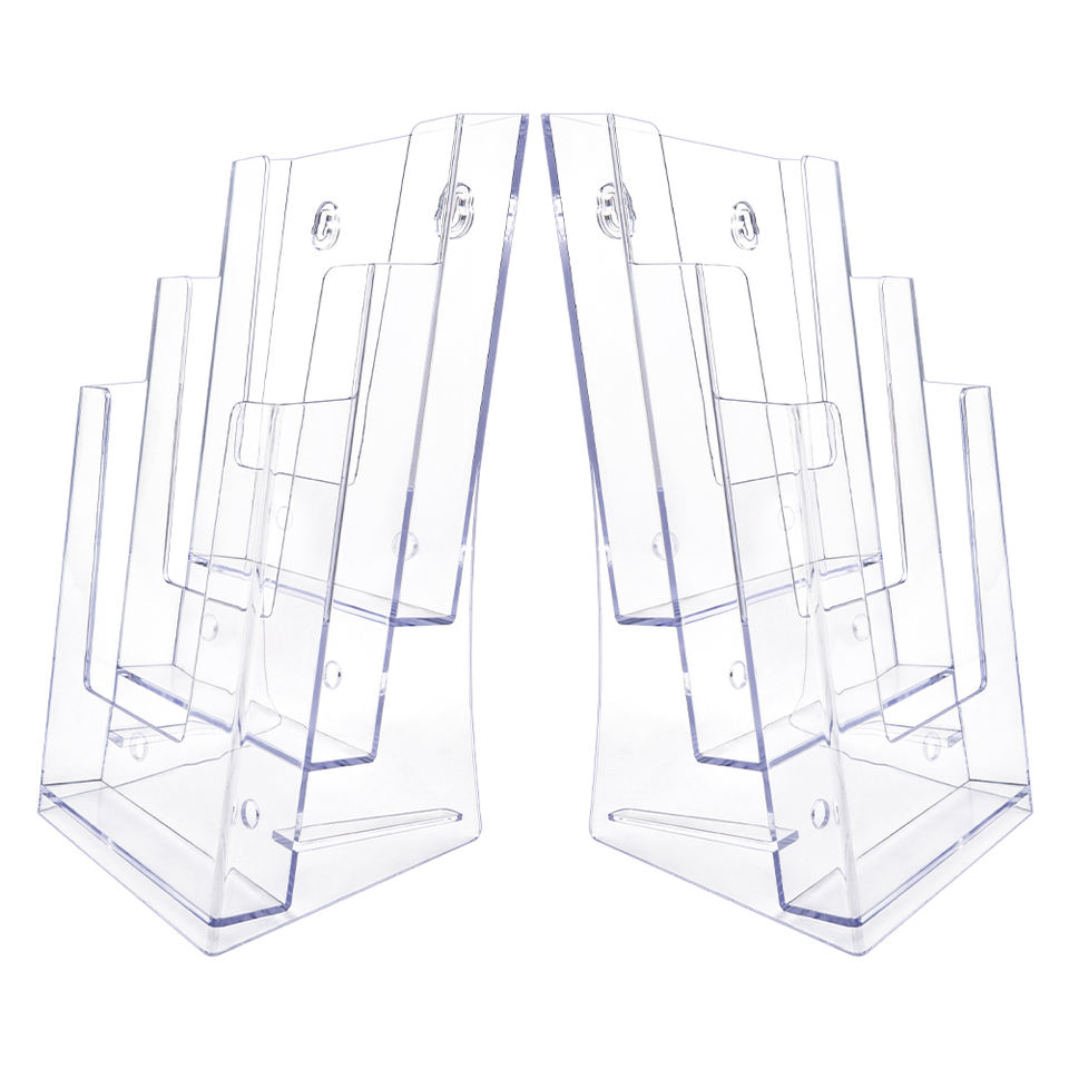 Countertop Flyer 3 Tier Trifold Holder Clear Acrylic Brochure Display ...