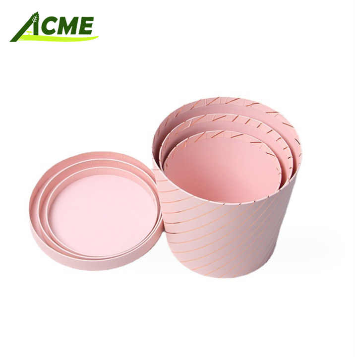 Wholesale Rotating Trapezoidal Striped Flower Hug Bucket Three-Piece ...