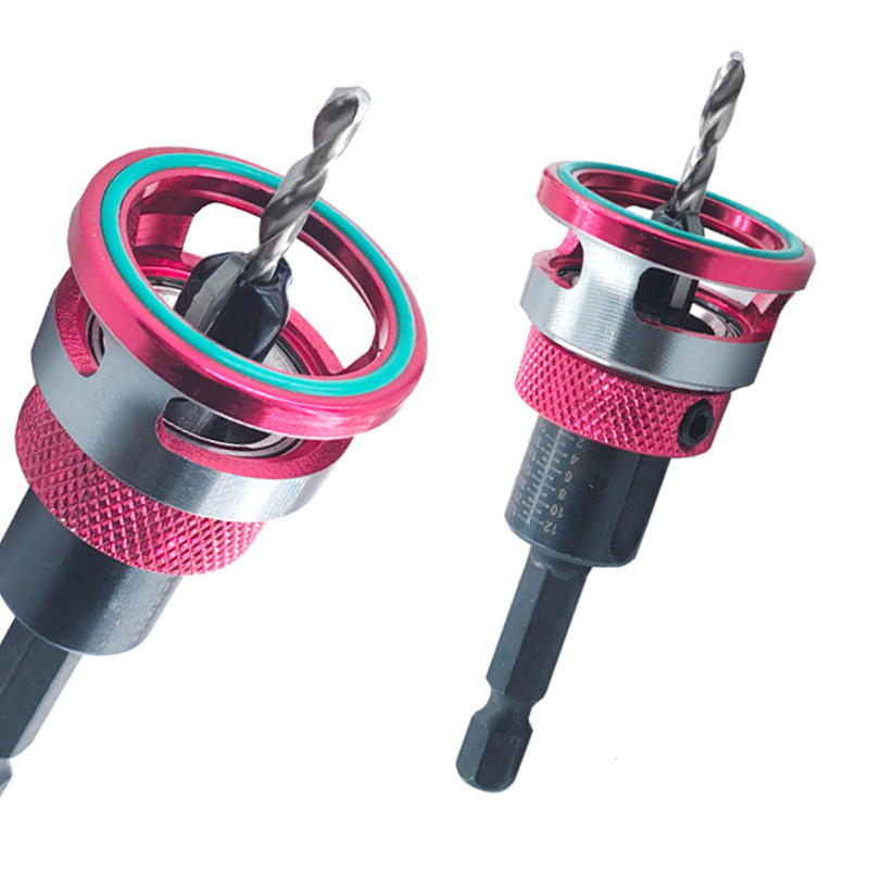 7Pcs 1/4" Hex Shank 4-Flute Adjustable Depth Stop Carbide-Tipped ...