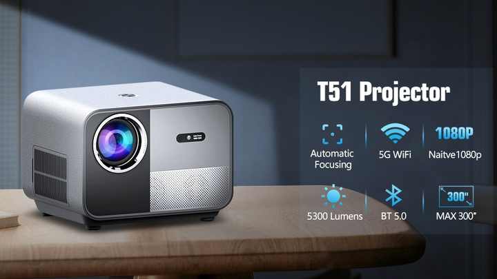 Factory Customized Projector T51 Smart Android 9 LED 450 ANSI 5G Auto ...