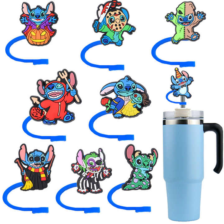 Custom Lilo Stitch Silicone Straw Covers - Sustainable & Fun
