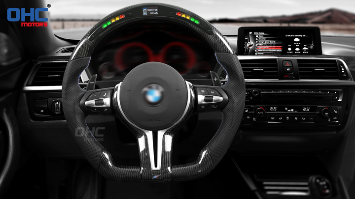 LED Steering Wheels for Bmw F10 F30 M3 M5 M6 F80 LED Rpm Real Carbon ...