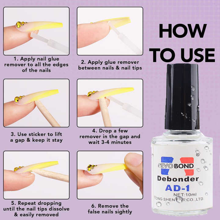 Non-toxic 10ml False Nails Glue Debonder & Rhinestone Remover Tools