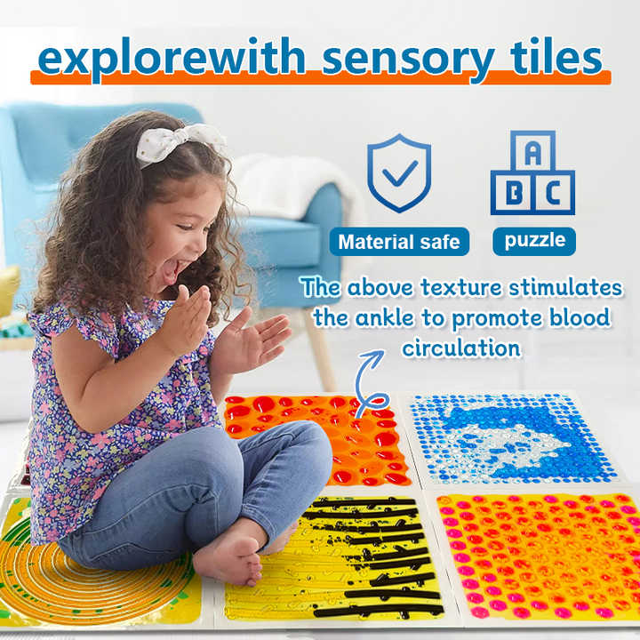 Educational Montessori Sensory Toys - Textured Floor Tiles