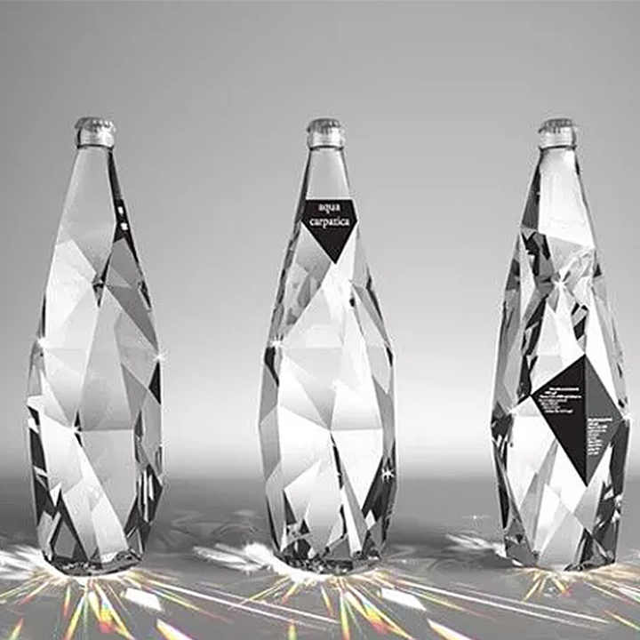 Custom 350ml/500ml/750ml Diamond Shape Glass Bottles for Vodka, Gin ...