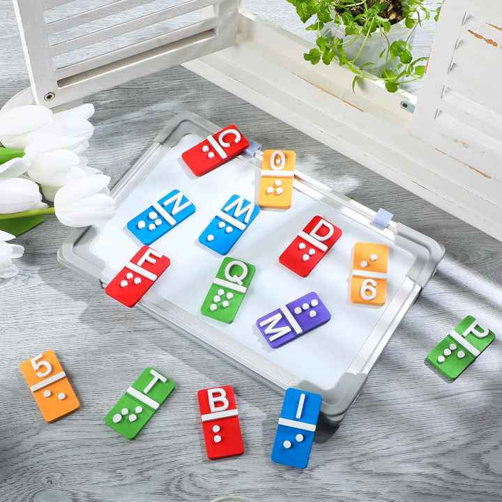 38 Pcs Braille Alphabet and Number Tiles Raised Dots Punctuation ...