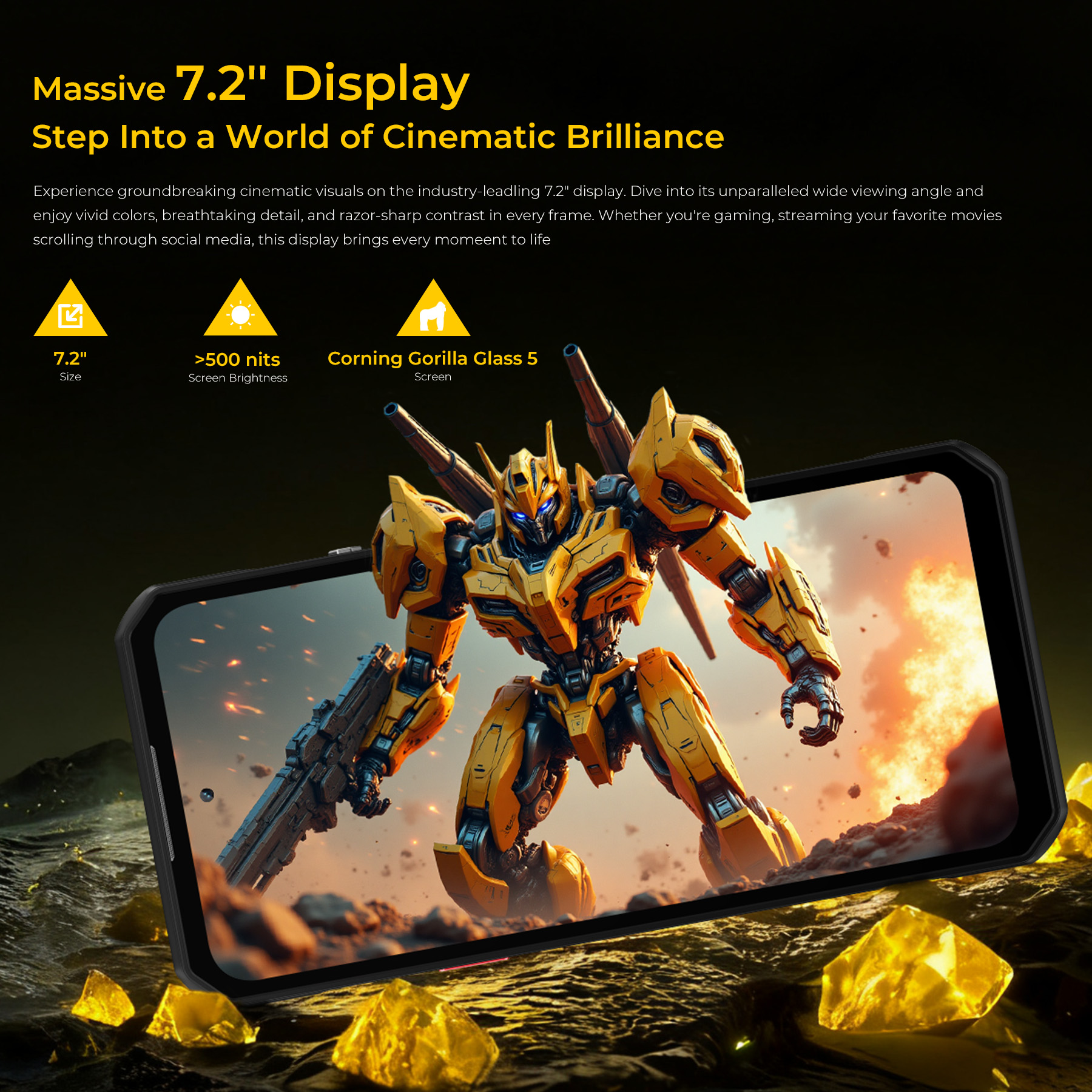 Rugged Handset - Rugged Phone - 5G, 22000mAh, IP68
