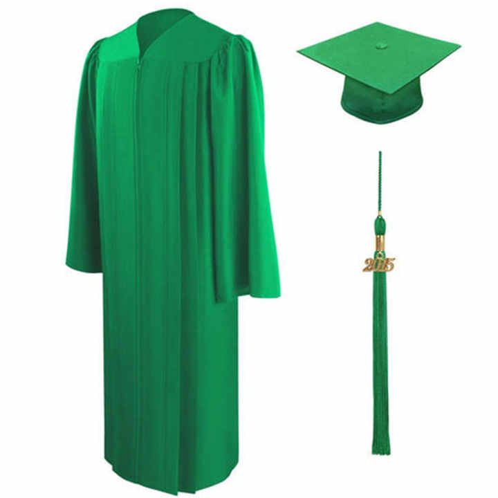 Wholesale Green School Graduation Gowns 2024 Set with Tassel for Adults ...