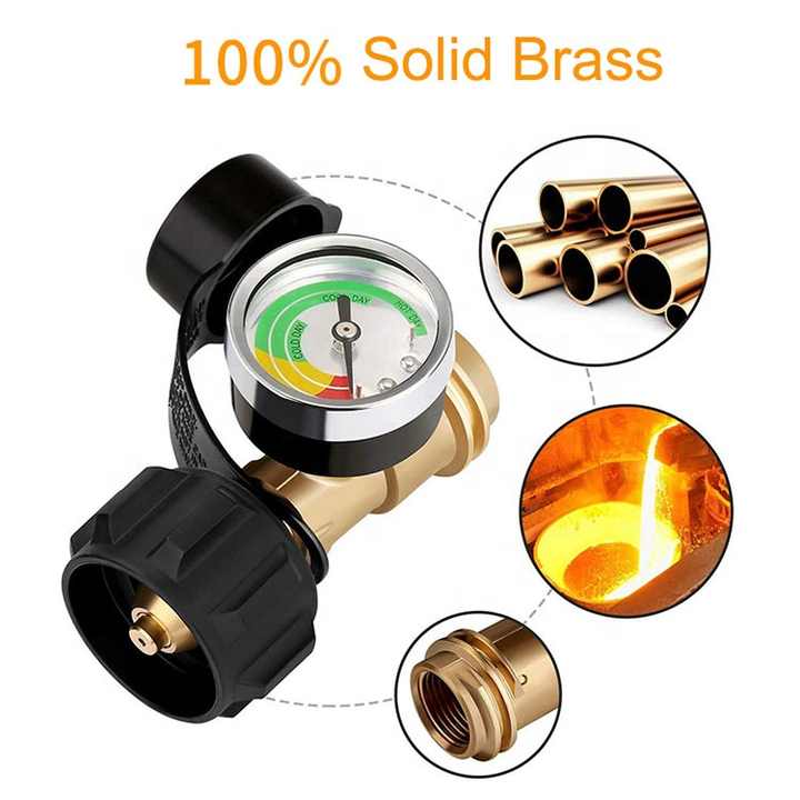 Flame King BBQ Propane Tank Level Gauge Brass Customised Lpg Lp Gas ...