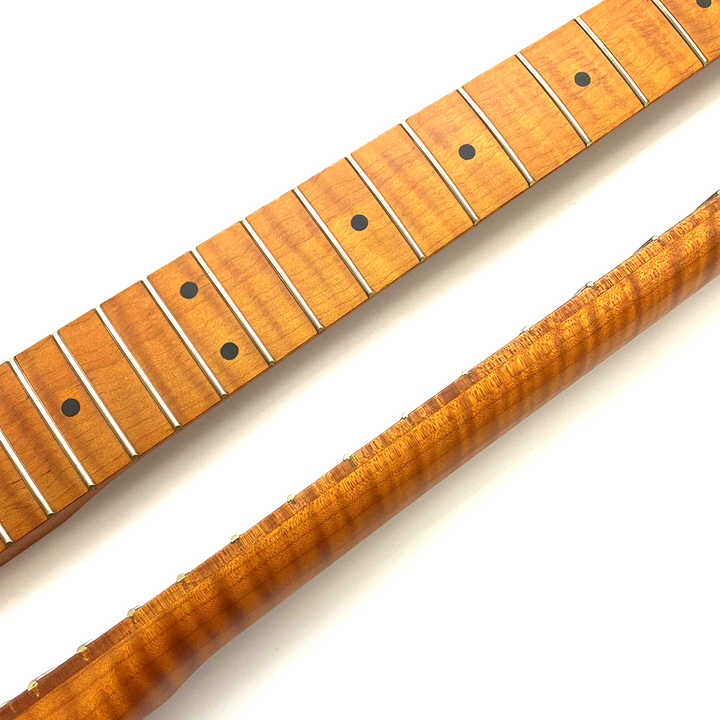 Roasted Flame Maple 22 Frets Electric Guitar Neck & Fretboard OEM