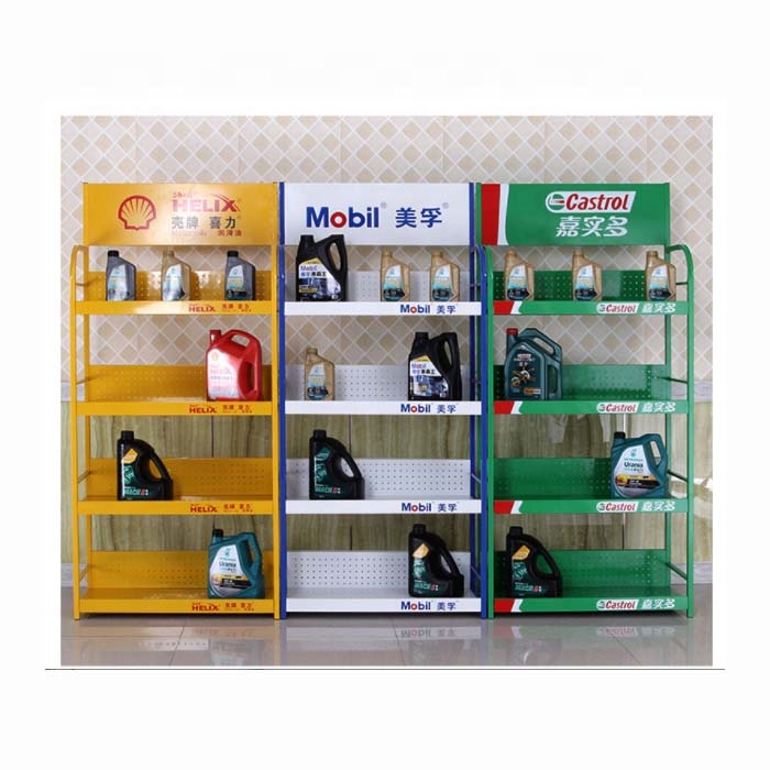 Durable Metal Engine Oil Display Stands for 4S Shop & Garage