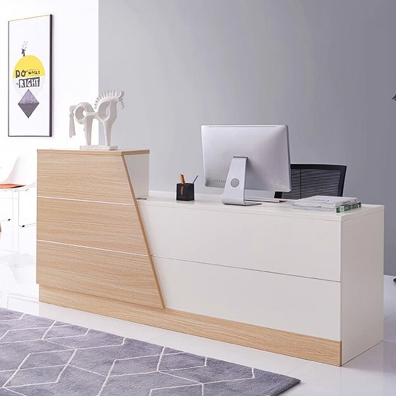 White Melamine Counter Table - Modern Reception Desk