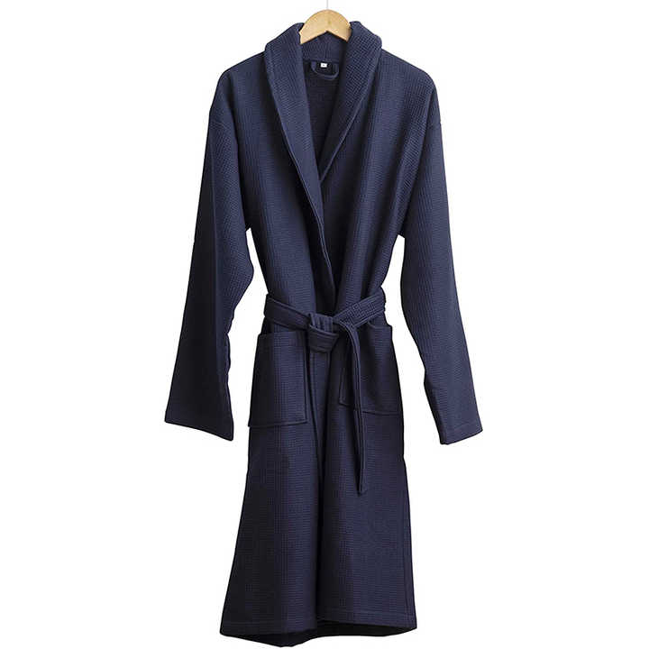 100% Cotton Hotel Spa Waffle Bath Robe - Unisex & Absorbent