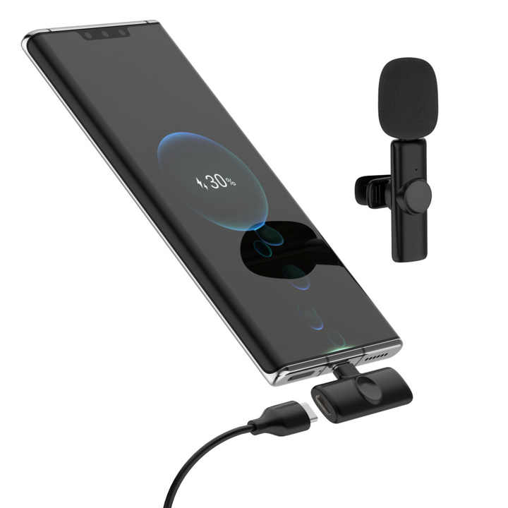 2 in 1 Portable Lapel Wireless Mini Recording Microphone K11 Wireless ...