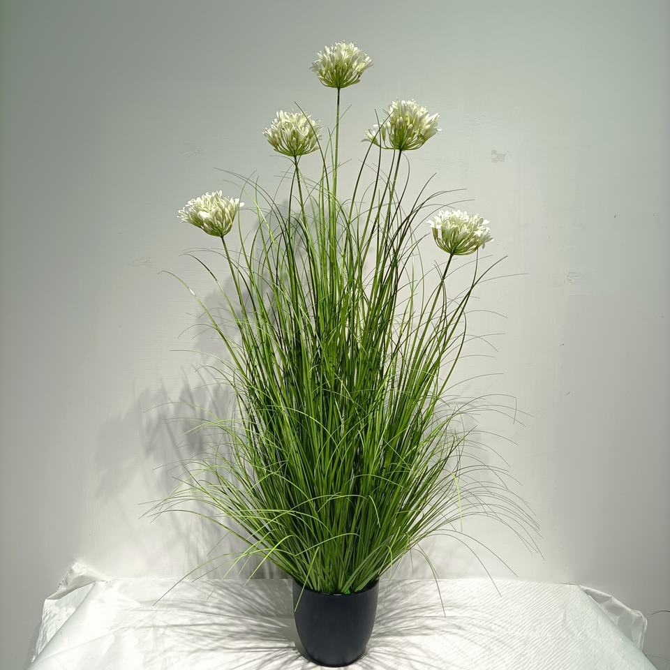 Artificial Agapanthus Silk Flower With Black Plastic Pot for Wedding ...