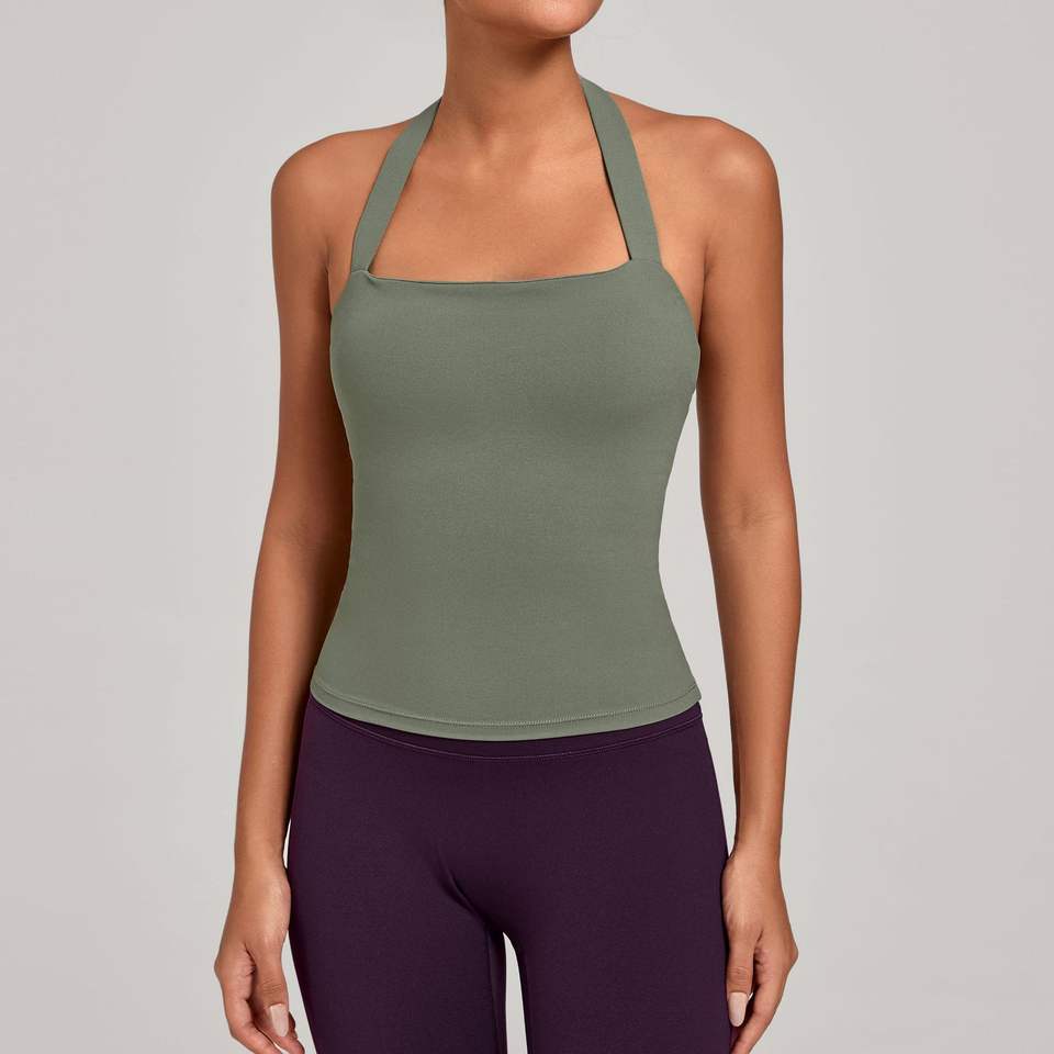 Q025S With Padded Halter Neck High Support Yoga Vest Beauty Back Slim ...