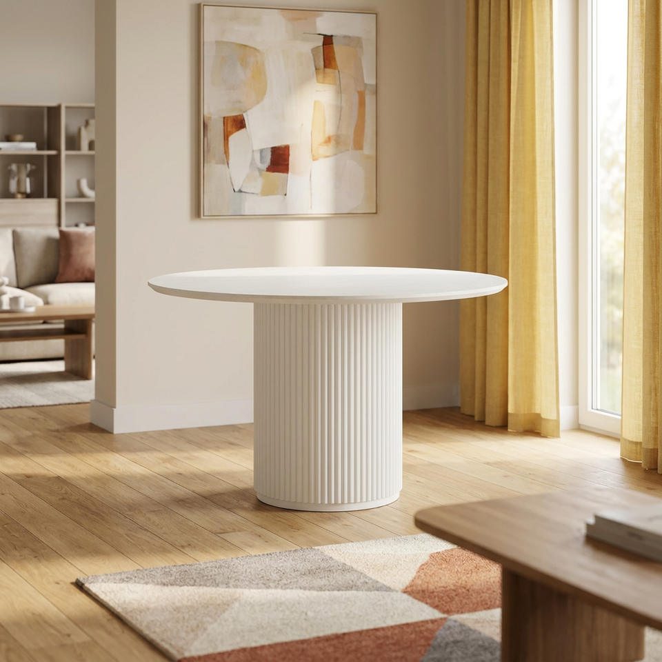 Minimalist Round Coffee Table for Apartment and Hotel, Durable MDF ...