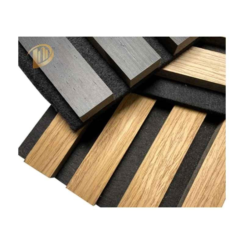Flexible Acoustic Slatted Wall Panel 600x600mm MDF+Polyester Fiber 21mm ...