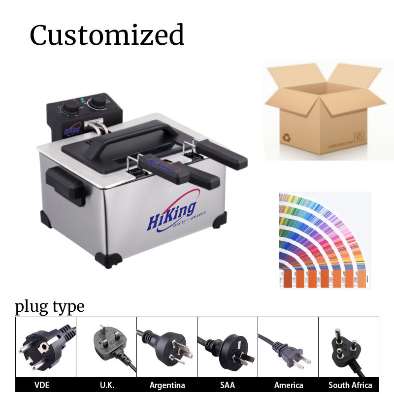 DF725 Electric 5L Deep Fryer with 2 Knob Timer & Temperature Control ...