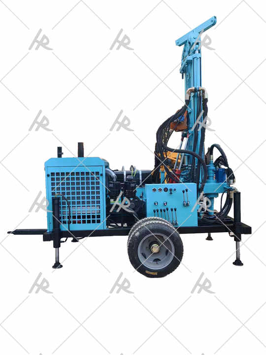 High Power 300m Wheeled Water Well Drilling Rig Towed Exploration ...