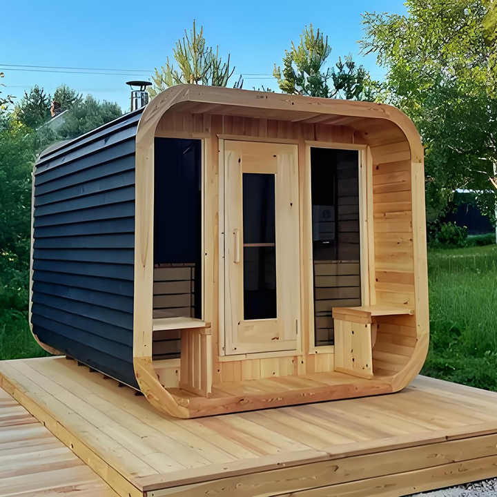 Outdoor 4 Person Portable a frame cabin sauna house with steam room and ...