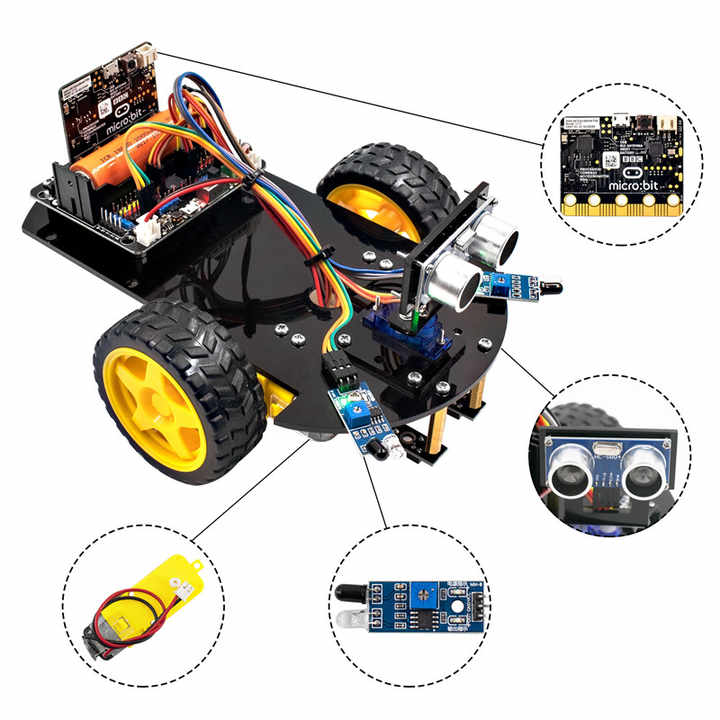 Lafvin Mini Micro:bit Robot Car - Smart 4WD Transformative Fun