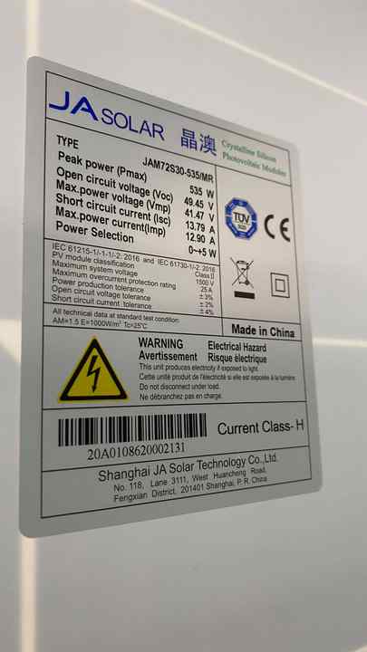 JA Solar 540W Panels - Efficient Monocrystalline Power