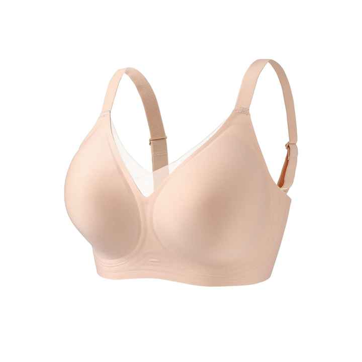Deep V Mesh Seamless Soft Support Push-Up One-Piece Solid Knitted Plus ...