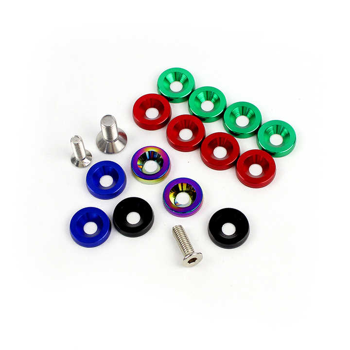 M6 Multiple Color Aluminum Anodized JDM Fender Washers With Screws ...