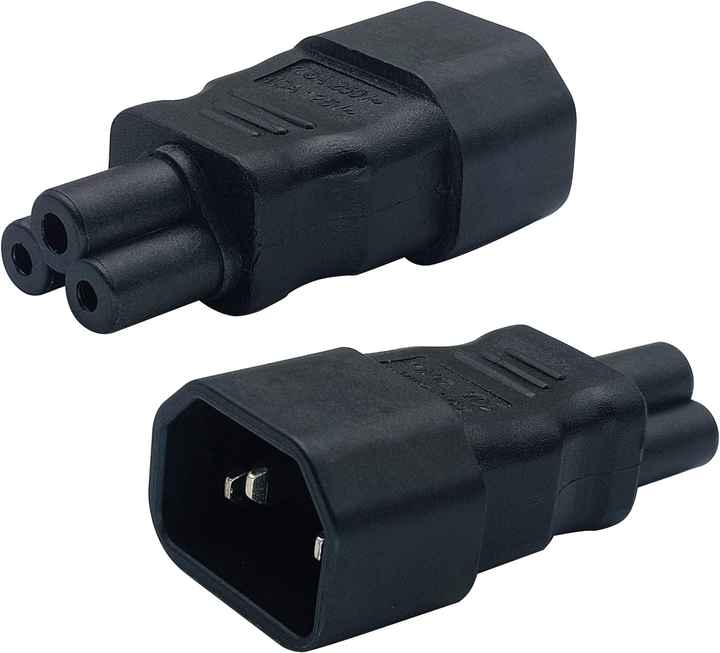 IEC Male Female Connector AC Plug C14 to C5 Power Plug Adapter 10A AC ...