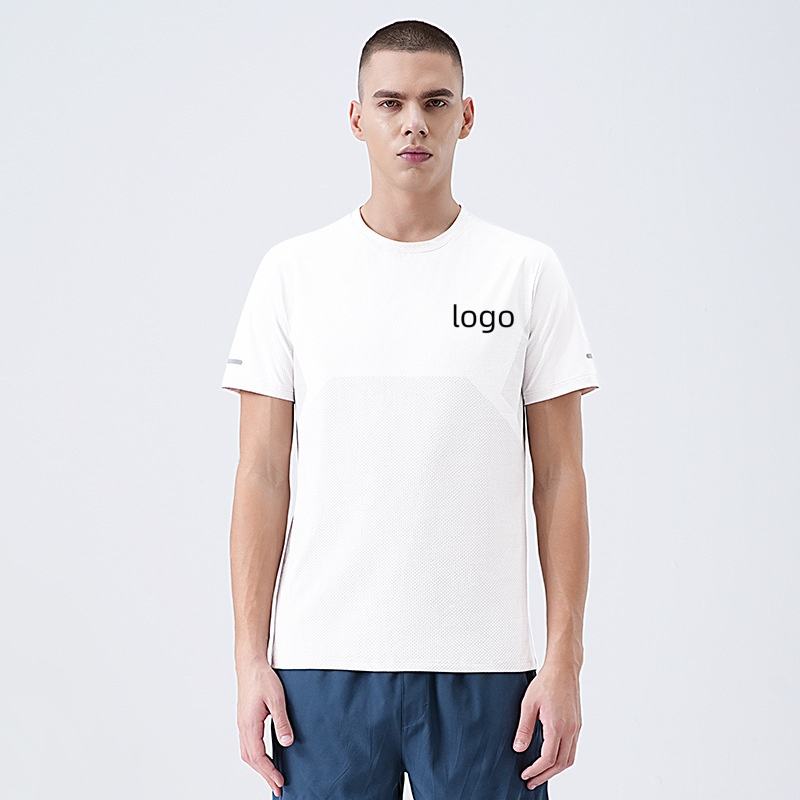 Light Elastic Men T Shirt Quick Dry Sweat Resistant Short Sleeve ...