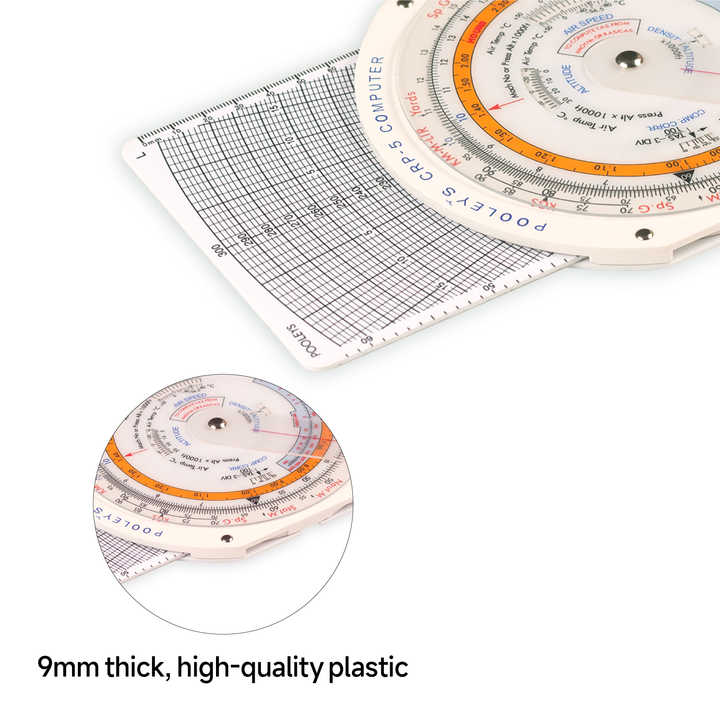 Pooleys Plastic Aviation Flight Computer for Europe Pilot Training
