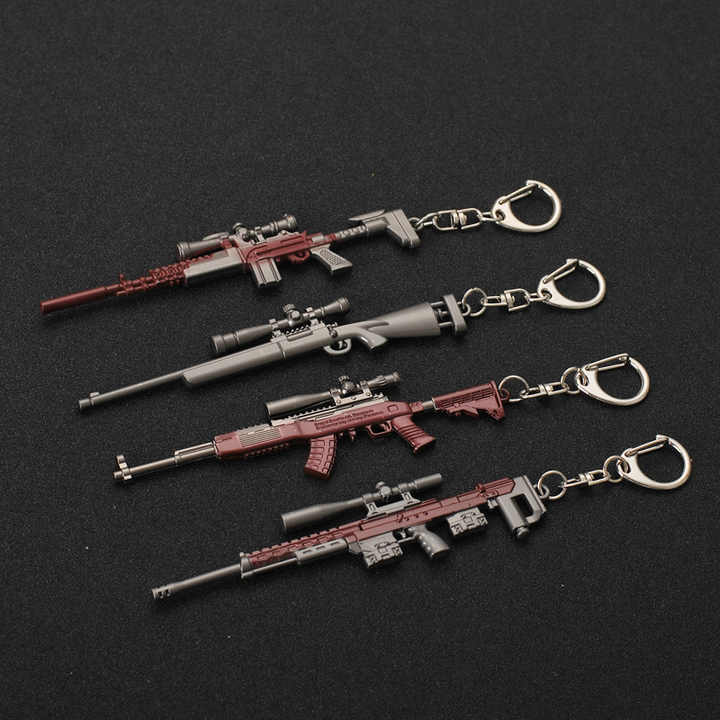 Wholesale PU BG AWM Keychain - Durable 3D Shape Metal