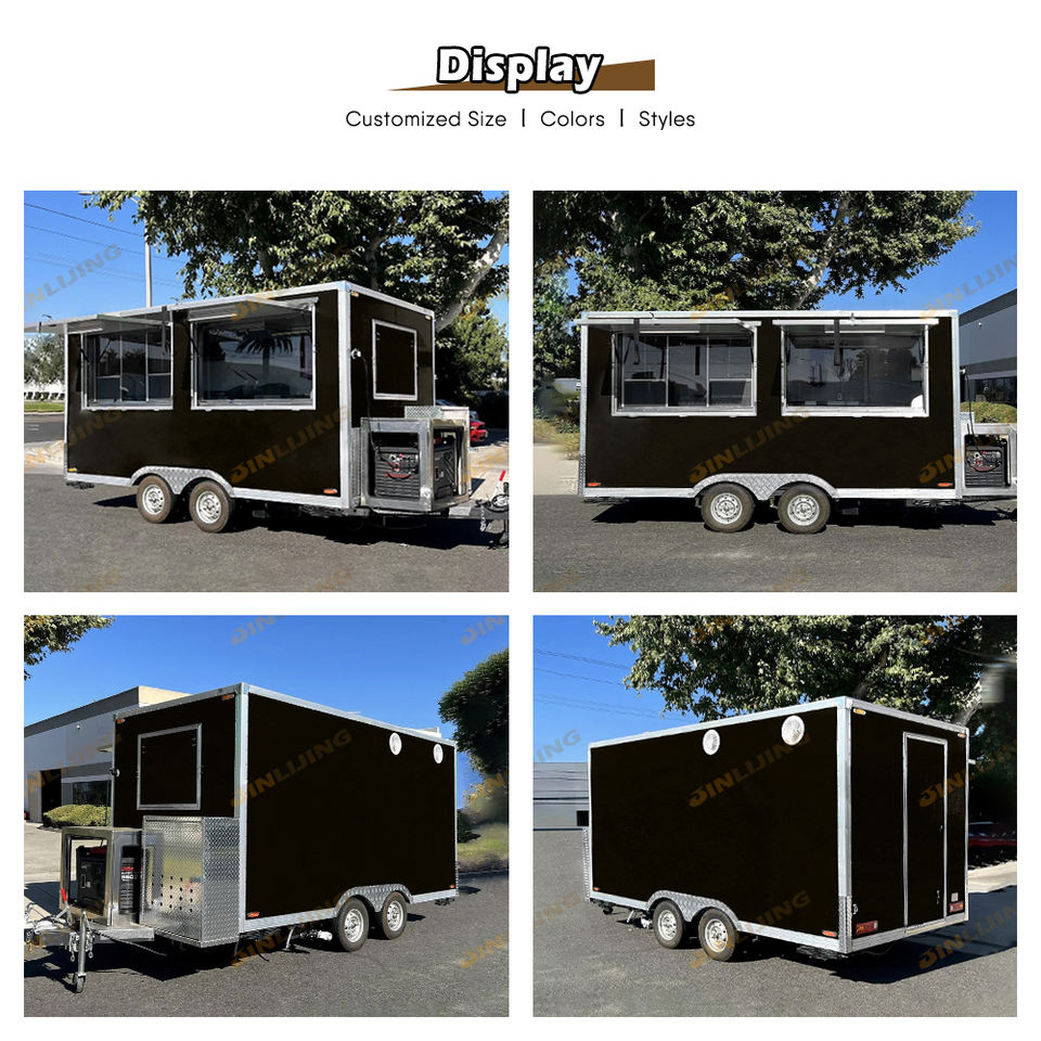 JINLIJING Custom 6m Coffee Cart Van Snack Pizza BBQ Truck