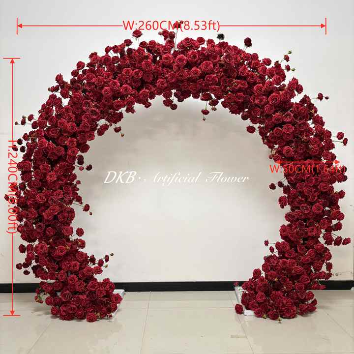 Artificial Flowers Arch Wed Decor Ushaped Red Rose Flower Arch ...