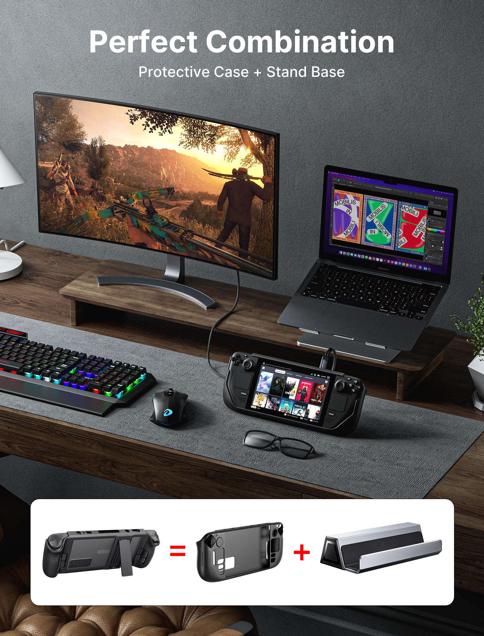 JSAUX Steam Deck PC Silicone Stand Case for Steam Deck Products from ...